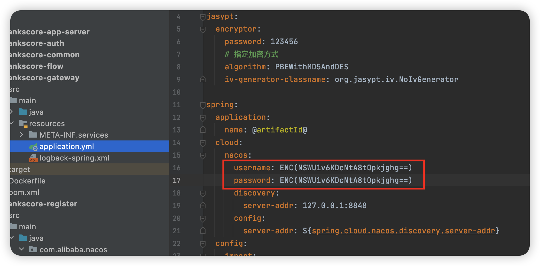yml文件里面配置Nacos账号和密码使用jasypt加密后无法连接nacos。发现未解密，明文登陆正常 · Issue #I9FUDP · lengleng/pig - Gitee.com